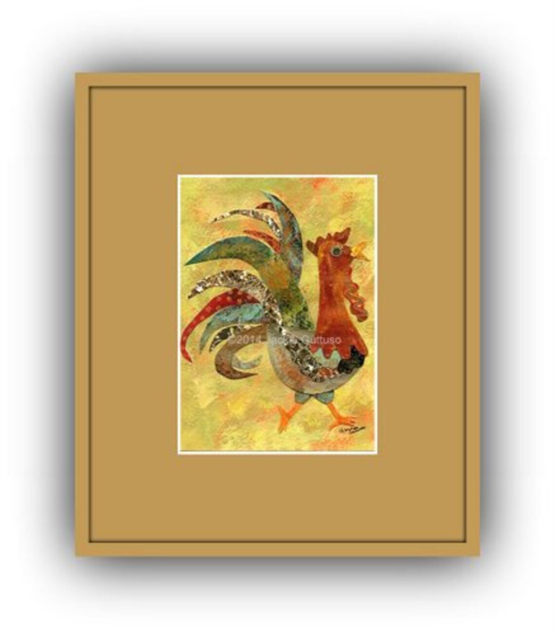 Rooster Collage Art Print, 5 X 7 Giclee, Whimsical Chicken, Kitchen ...