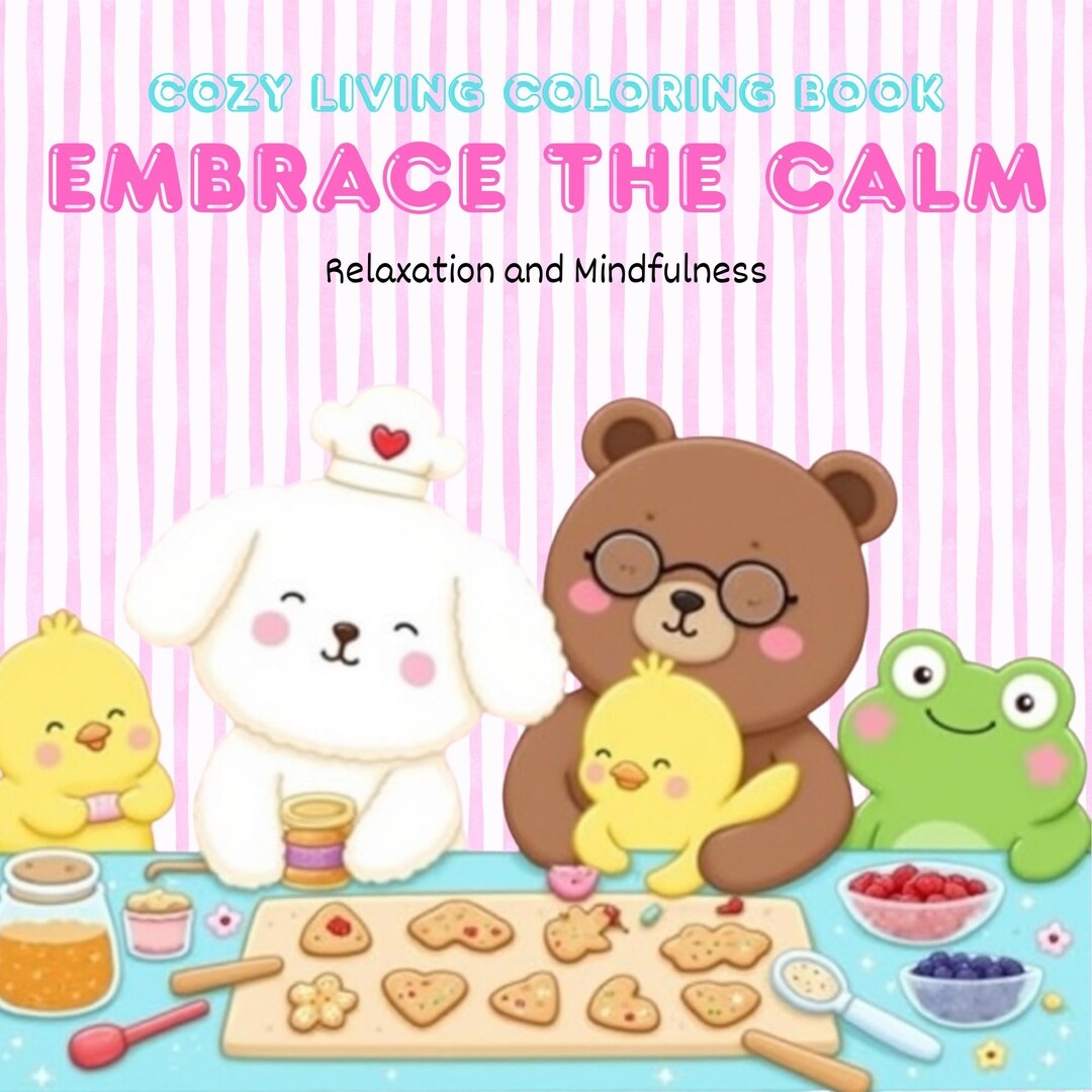 Kawaii Cozy Embrace Clamcoloring Pages for Adults | Printable Digital ...