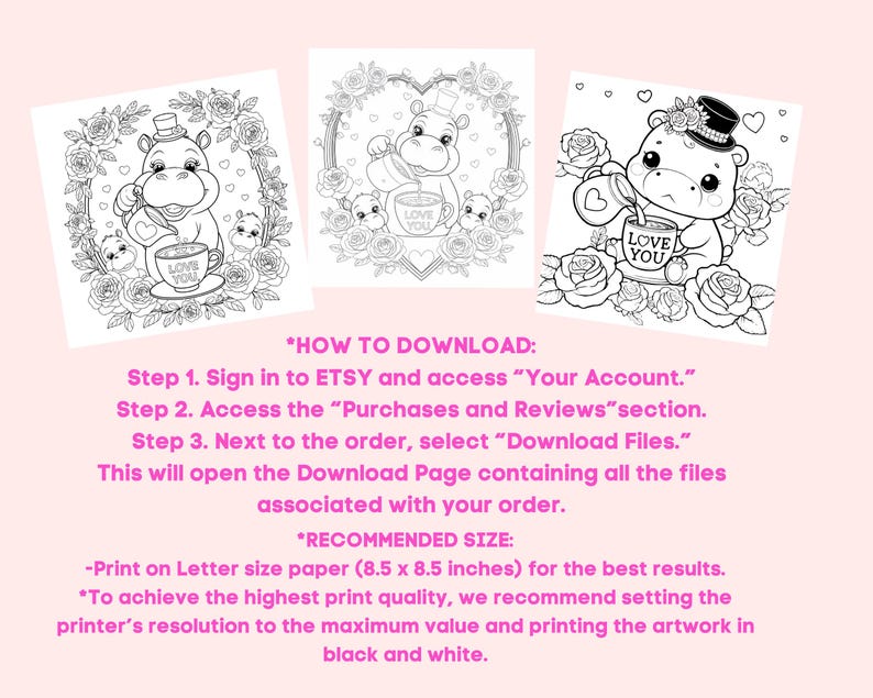 Moo Deng Hippo Cozy Love Coloring Pages for Adults | Printable Digital ...