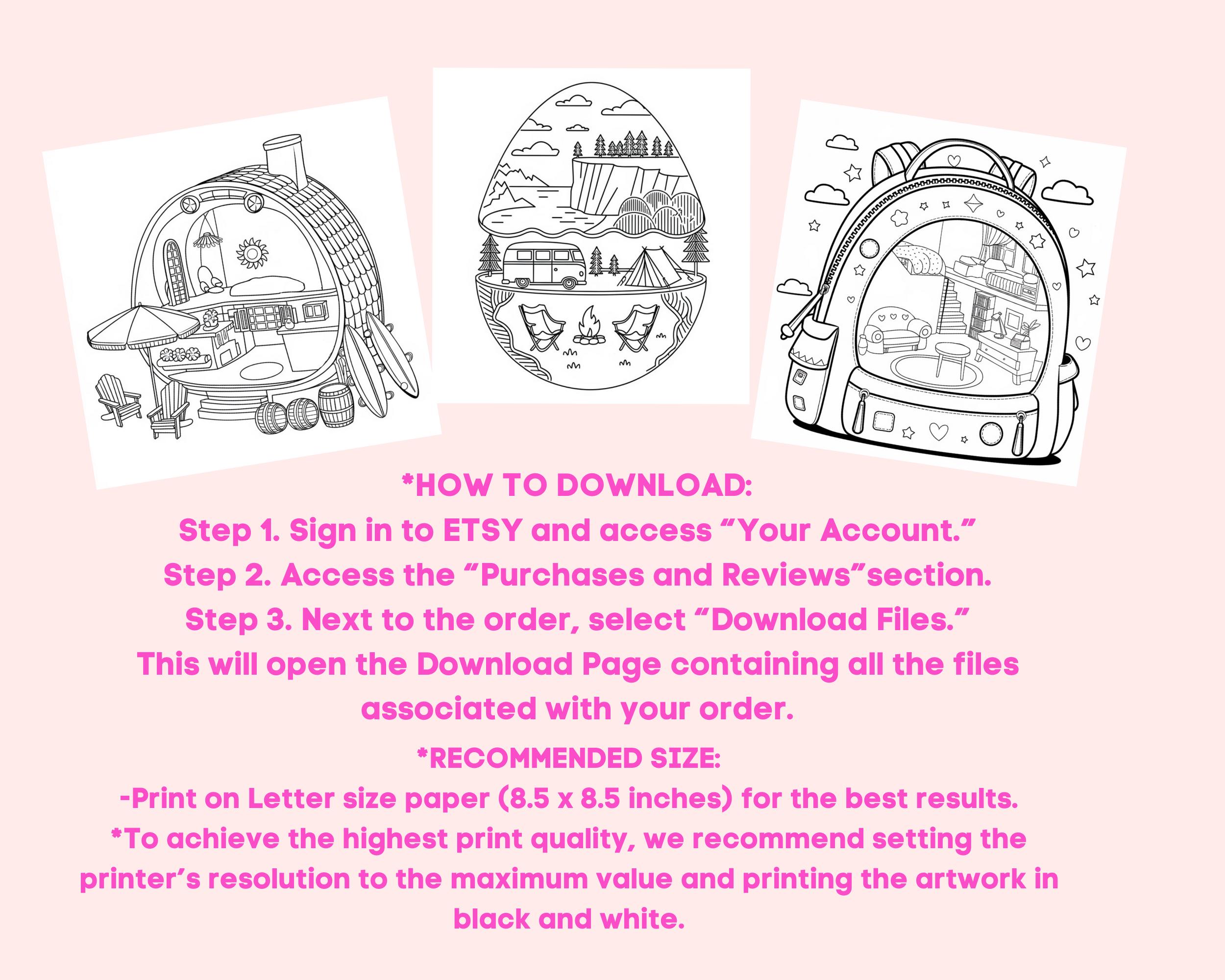 Kawaii Mini World Coloring Pages for Adults | Printable Digital ...