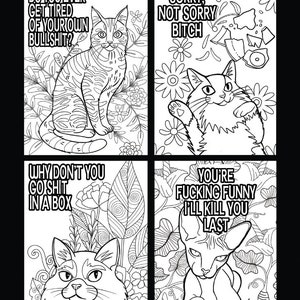 Swearing Cats Coloring Book: Funny Adult Stress-relief - Etsy