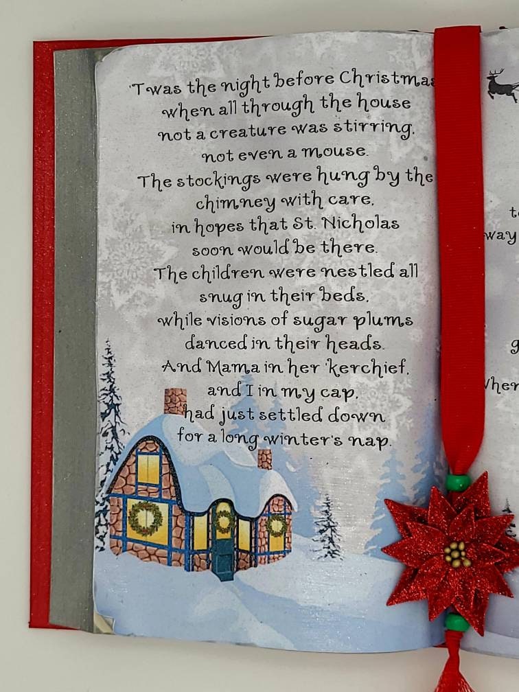 The Night Before Christmas display decor book | Etsy
