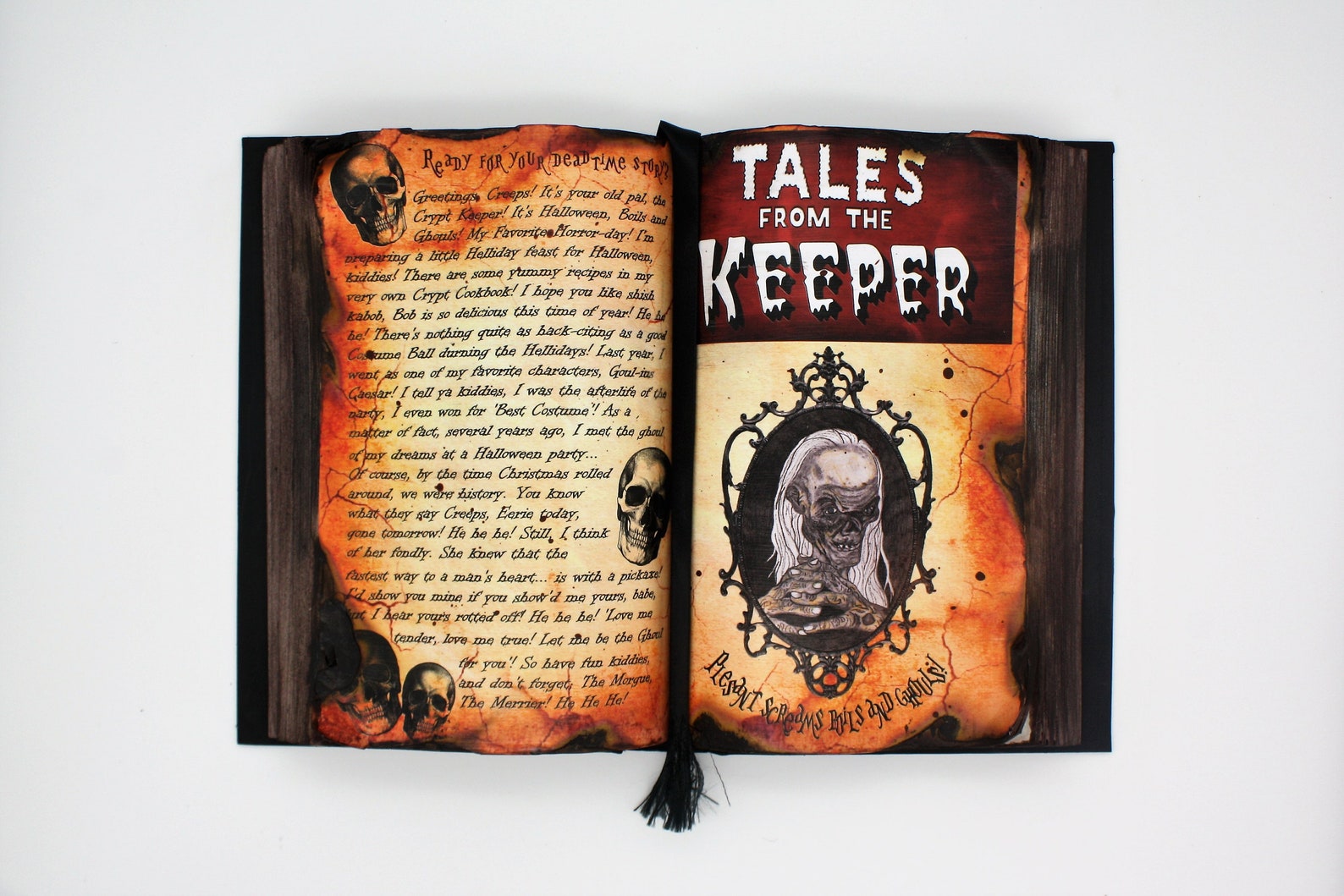 Crypt Keeper Spooky Halloween Book Decor - Etsy