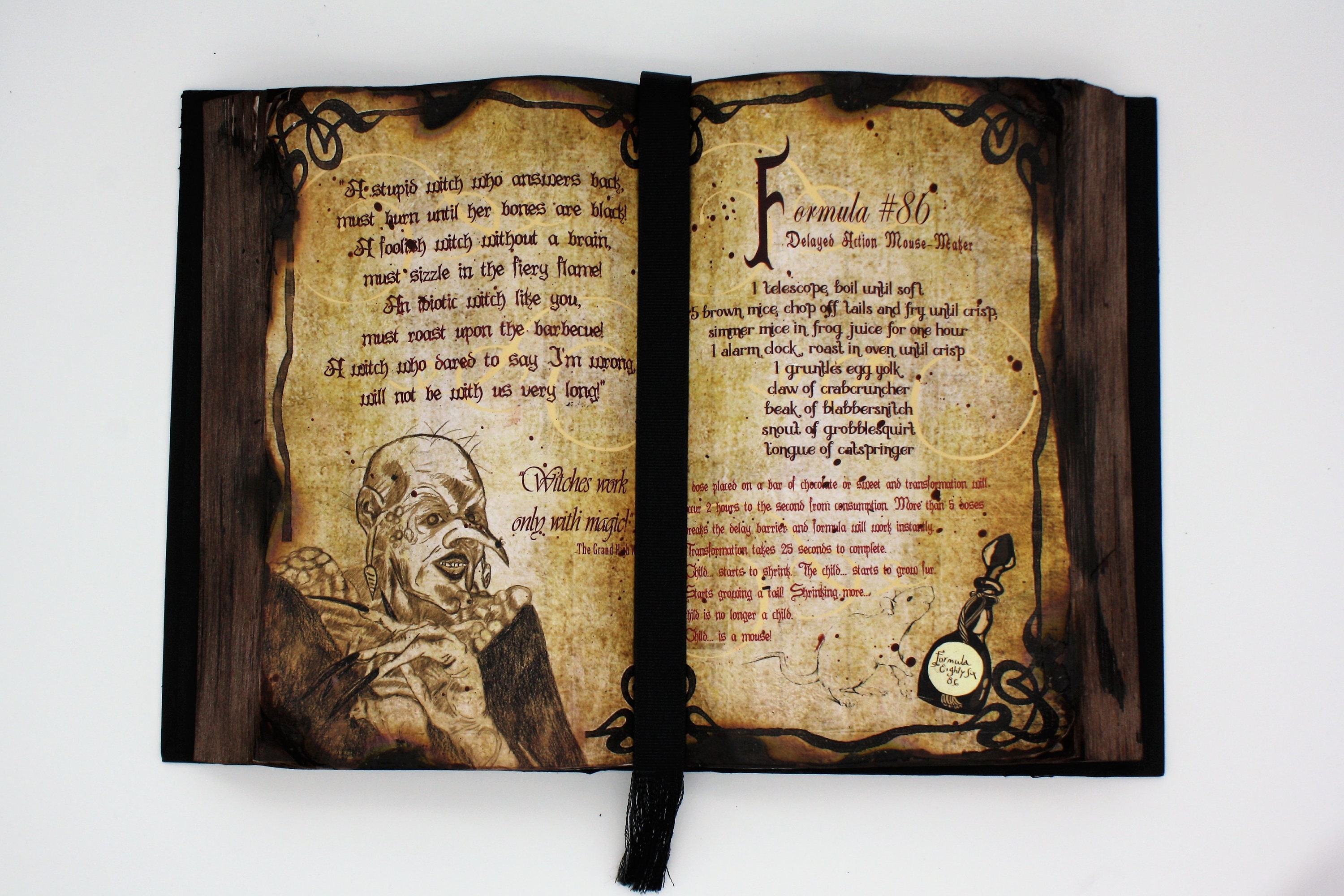 The Grand High Witch Formula 86 Delayed Action Mouse-maker Spell Book ...