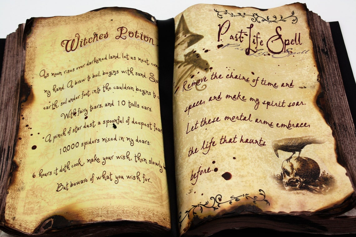 Witches Potion and Past Life Spell Halloween Decor Spell Book - Etsy