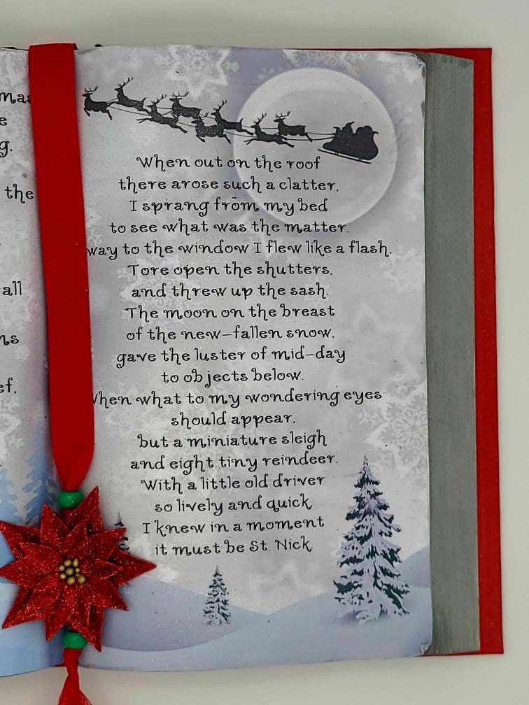 The Night Before Christmas display decor book | Etsy