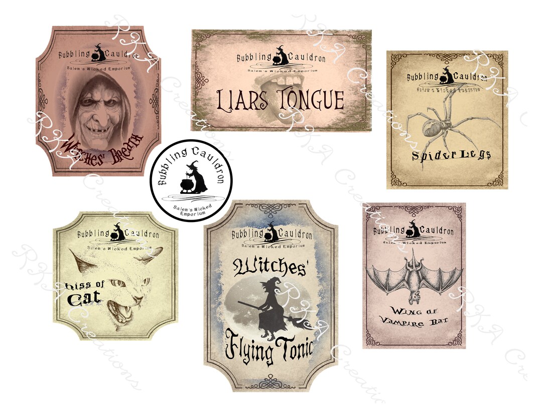 Witchy Potion Labels - Etsy