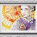 Rising Sun Geisha Art Giclée Print Watercolor Geisha Art - Etsy