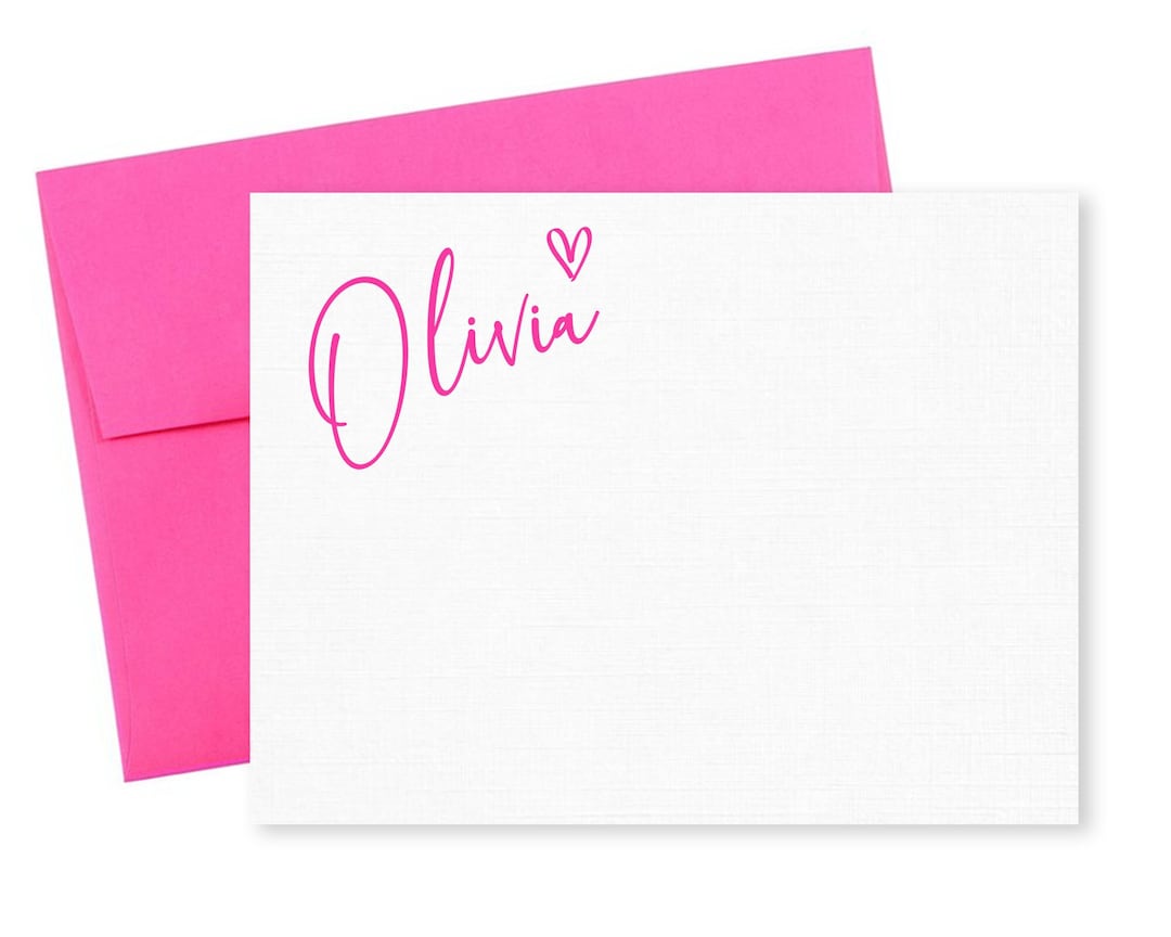 Personalized Notecards, Modern Personalized Stationery Set, Flat ...