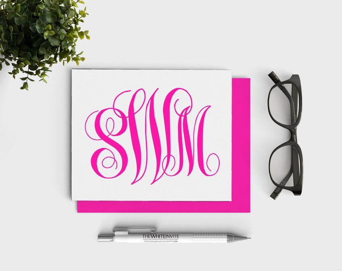 Personalized Notecards Custom Monogrammed Stationary 5.5 - Etsy