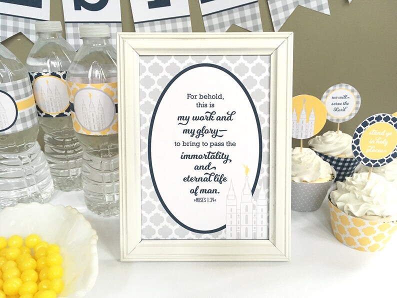 Centerpiece Signs for Temple and Priesthood Preparation Meeting: Yellow ...
