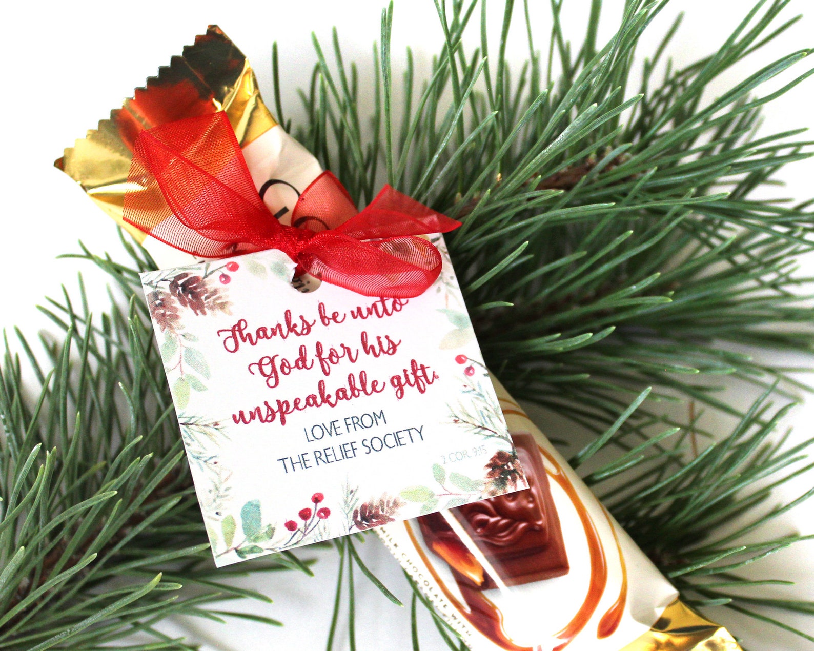 LDS Relief Society Christmas Gift Tag for Candy - 2 Corinthians 9:5 ...