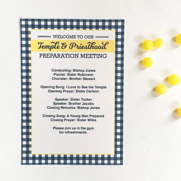 Lds Temple and Priesthood Preparation Printable Program - Etsy