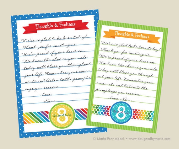 LDS Baptism Testimony Cards Printable: Rainbow Design - Etsy