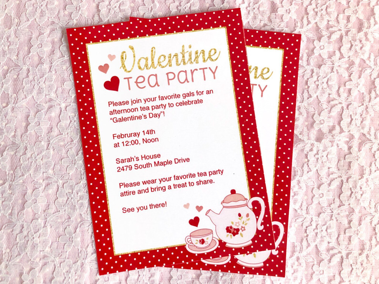 Valentine Tea Party Printable Set Download Decorations: Great for ...