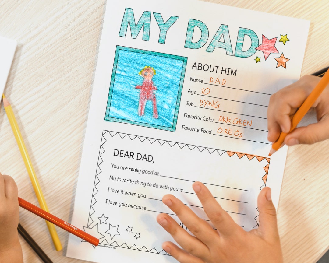 Father's Day Questionnaire Printable Gift: All About Dad Survey - Fill ...