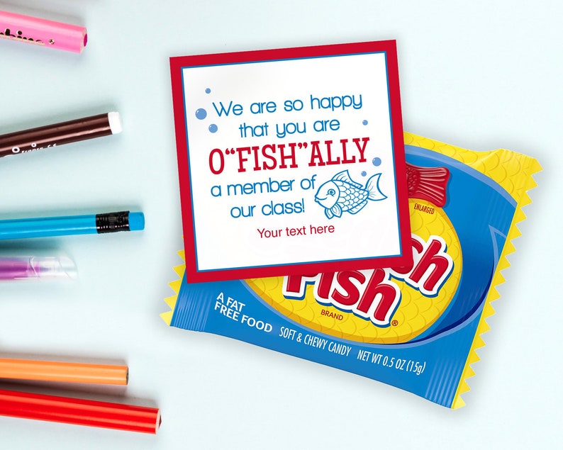 LDS Primary Class Welcome Treat Tag: Swedish Fish or Crackers Gift Idea ...