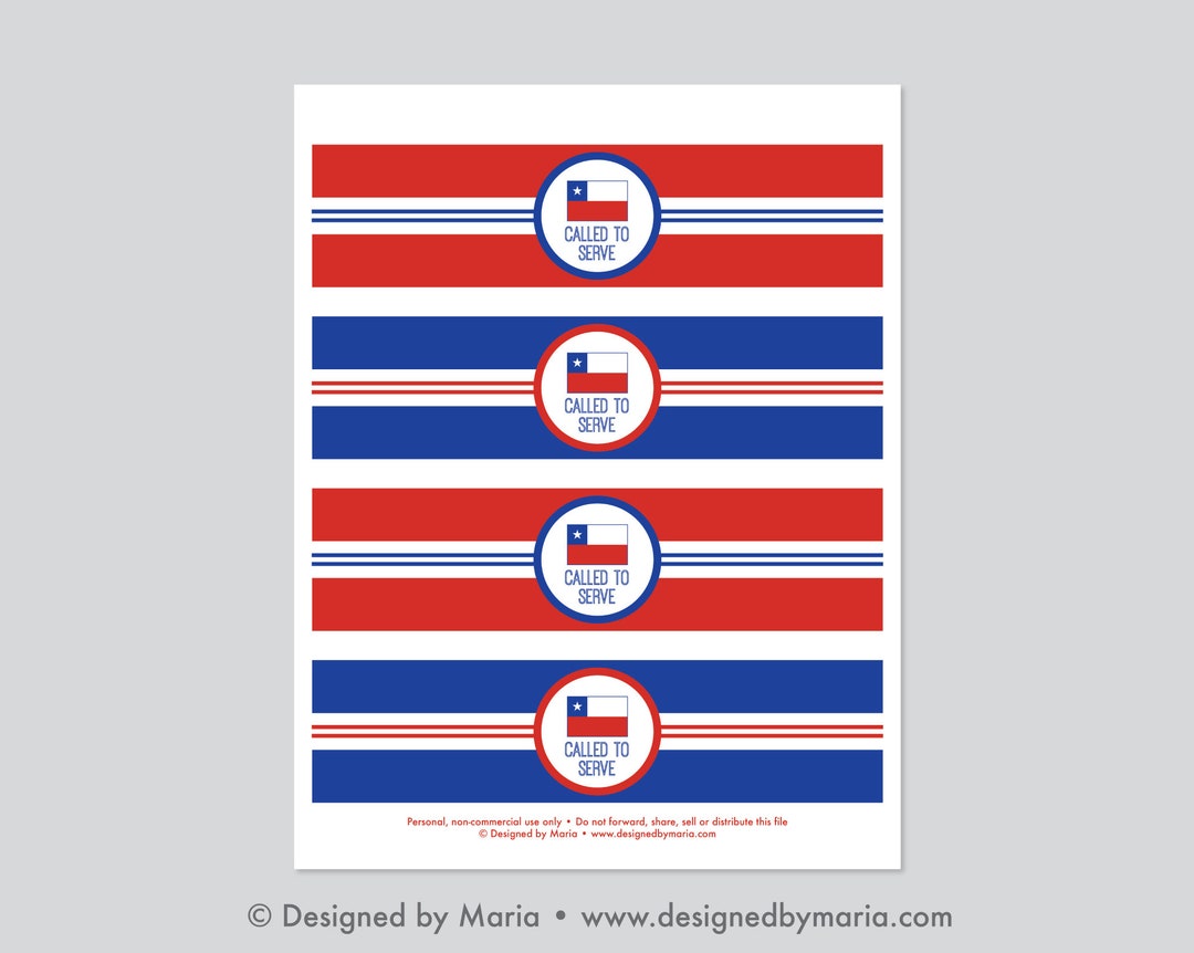 LDS Chile Missionary Water Bottle Wraps Printable: Mission Homecoming ...