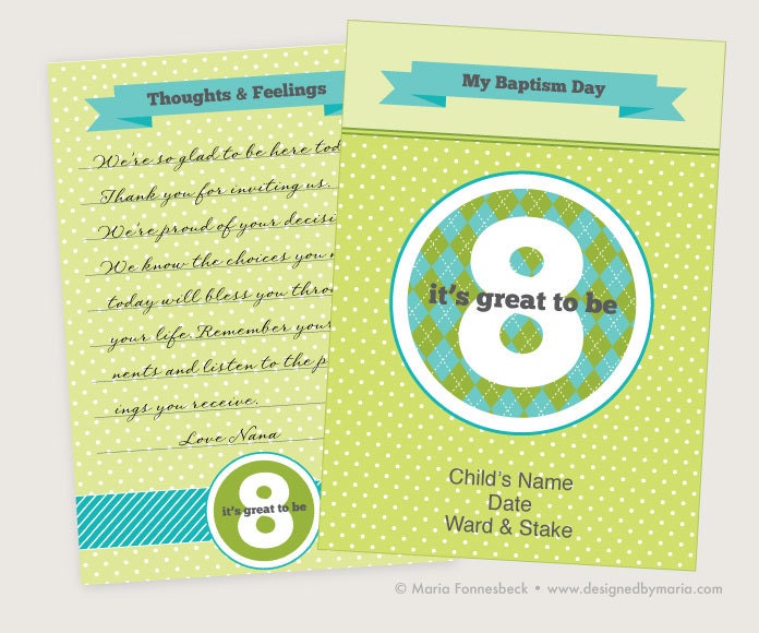 LDS Baptism Testimony Cards Printable With Cover: Boy Design - Etsy