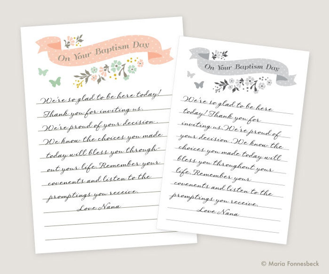 Girl LDS Baptism Testimony Cards Printable: On Your Baptism | Etsy