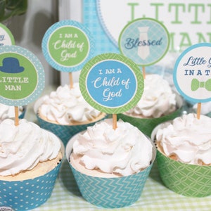 Baby Blessing Decorations for Boy Christening Party Printable Design ...