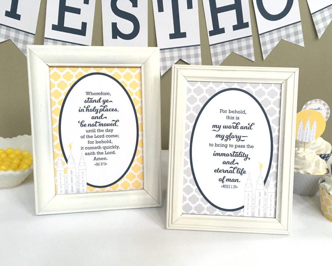 Centerpiece Signs for Temple and Priesthood Preparation Meeting: Yellow ...
