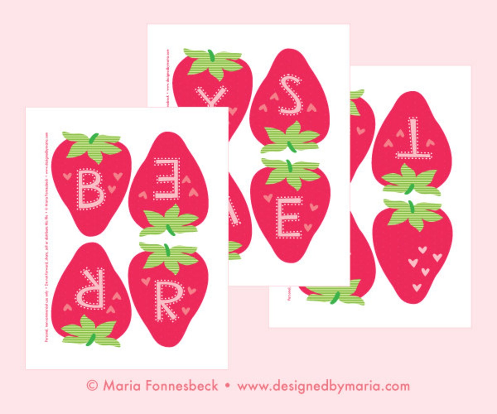 Strawberry Party Banner Printable: Berry Sweet Decoration - Etsy