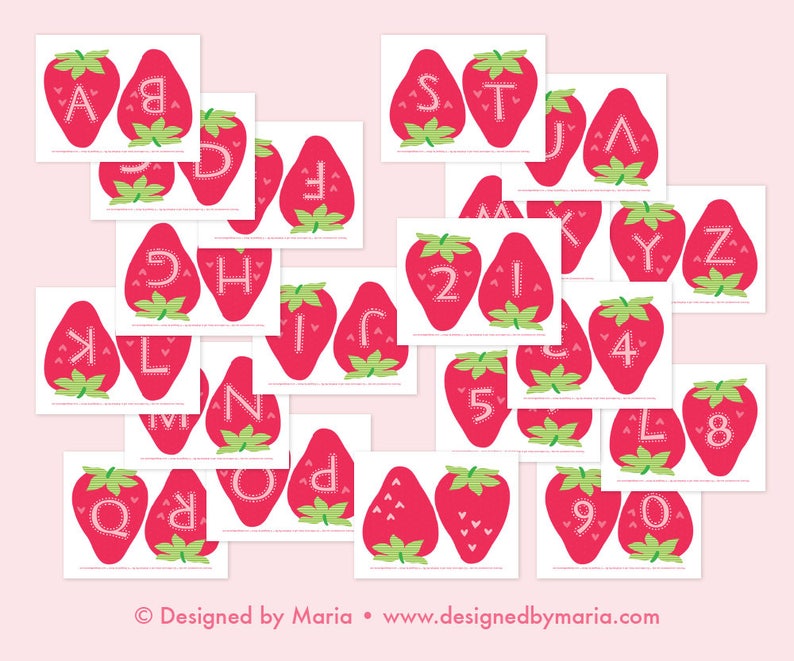 Spell Your Own Strawberry Banner Printable: Party Decoration - Etsy