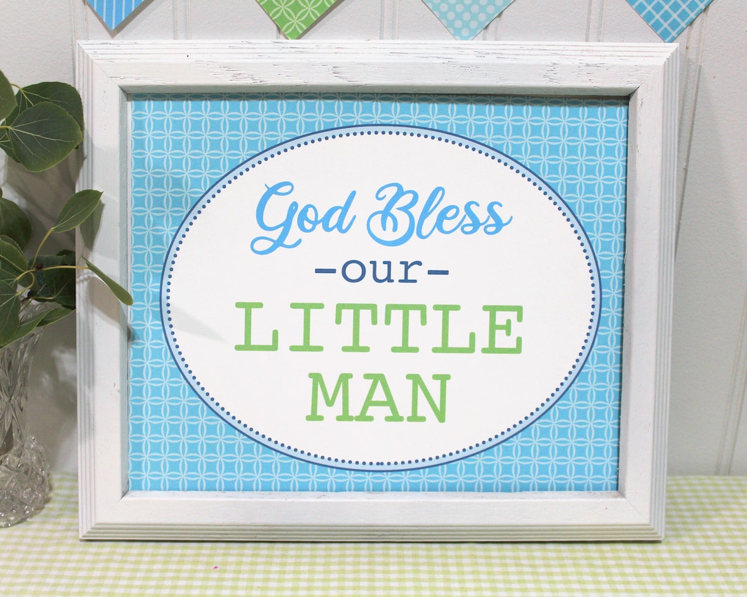 Baby Blessing Welcome Sign for Boy Shower, Nursery Decoration, Blessing ...