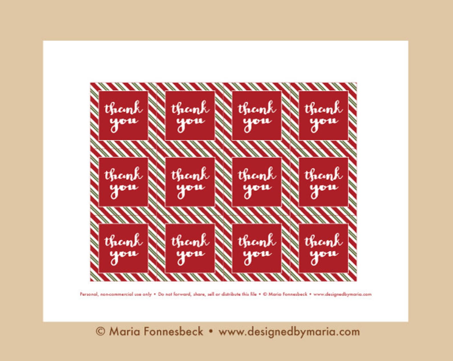 Holiday Thank You Tags Printable: Christmas Party Favor Tags - Etsy