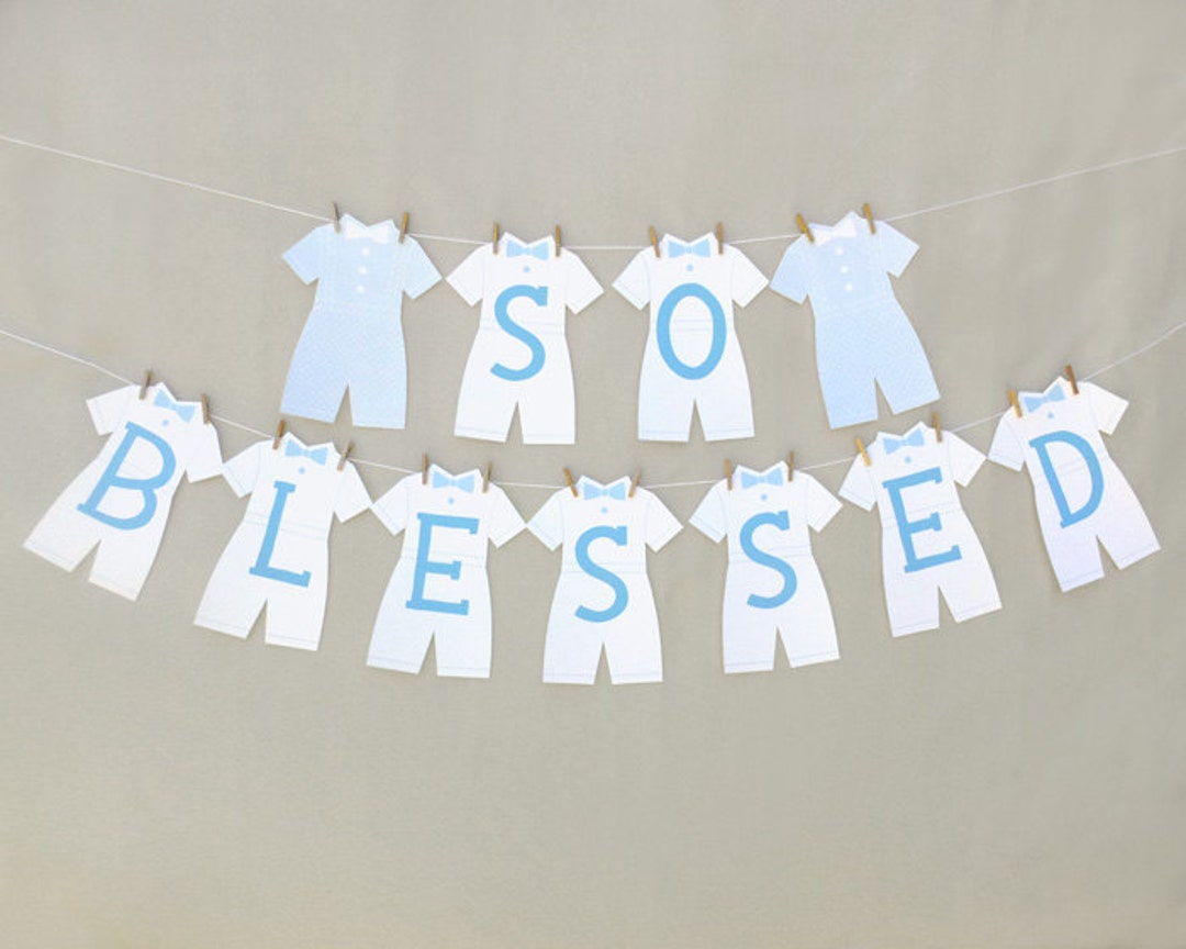 Baby Blessing Banner Printable: Boy Infant Baptism, Christening, LDS ...