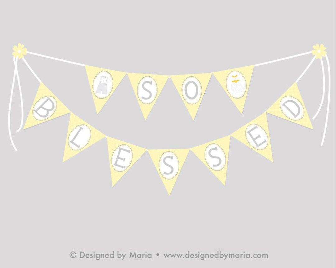 Baby Blessing Banner Printable: Boy and / or Girl Infant Baptism ...