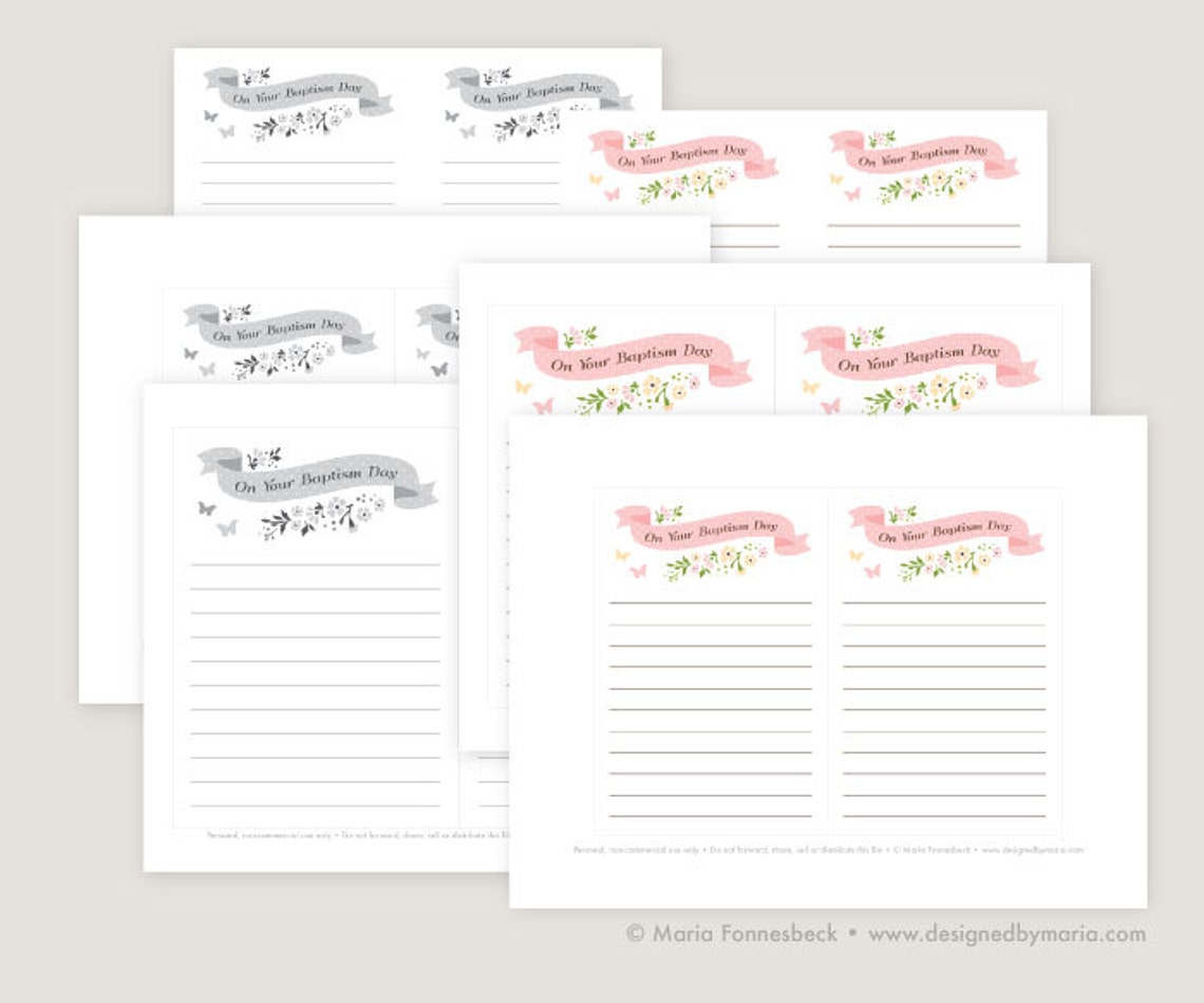 Pink Girl LDS Baptism Testimony Cards Printable: on Your - Etsy