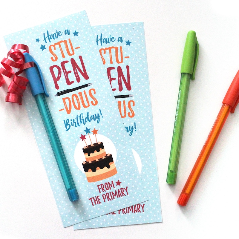 Birthday Pen Tag - Etsy