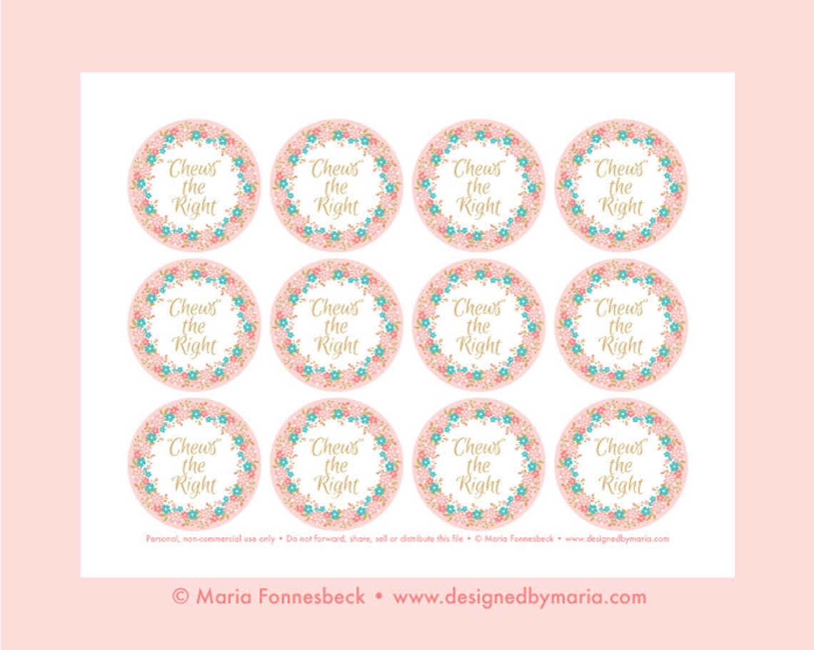 Pink Chews the Right CTR Favor Tag Printable: LDS Primary or - Etsy