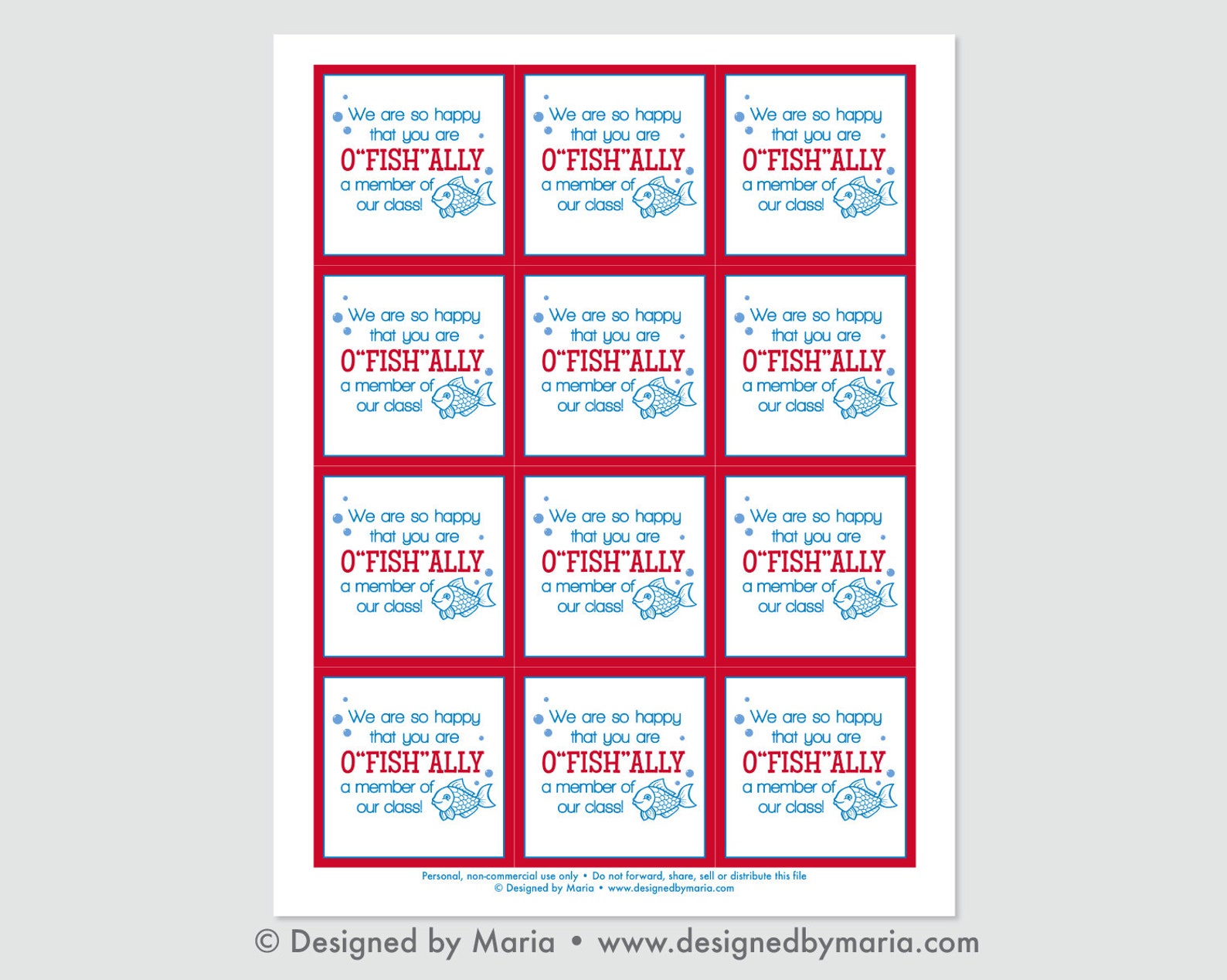 LDS Primary Class Welcome Treat Tag: Swedish Fish or Crackers Gift Idea ...