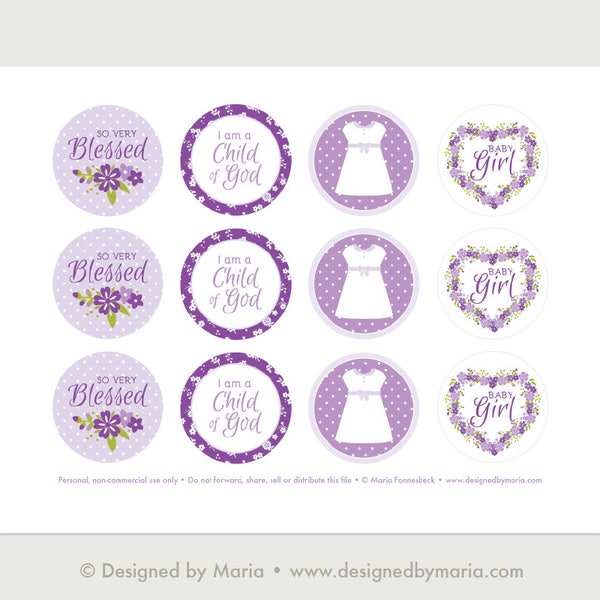 Christening Cupcake Topper - Etsy