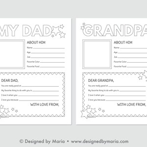 Father's Day Questionnaire Printable Gift: All About Dad Survey - Fill ...