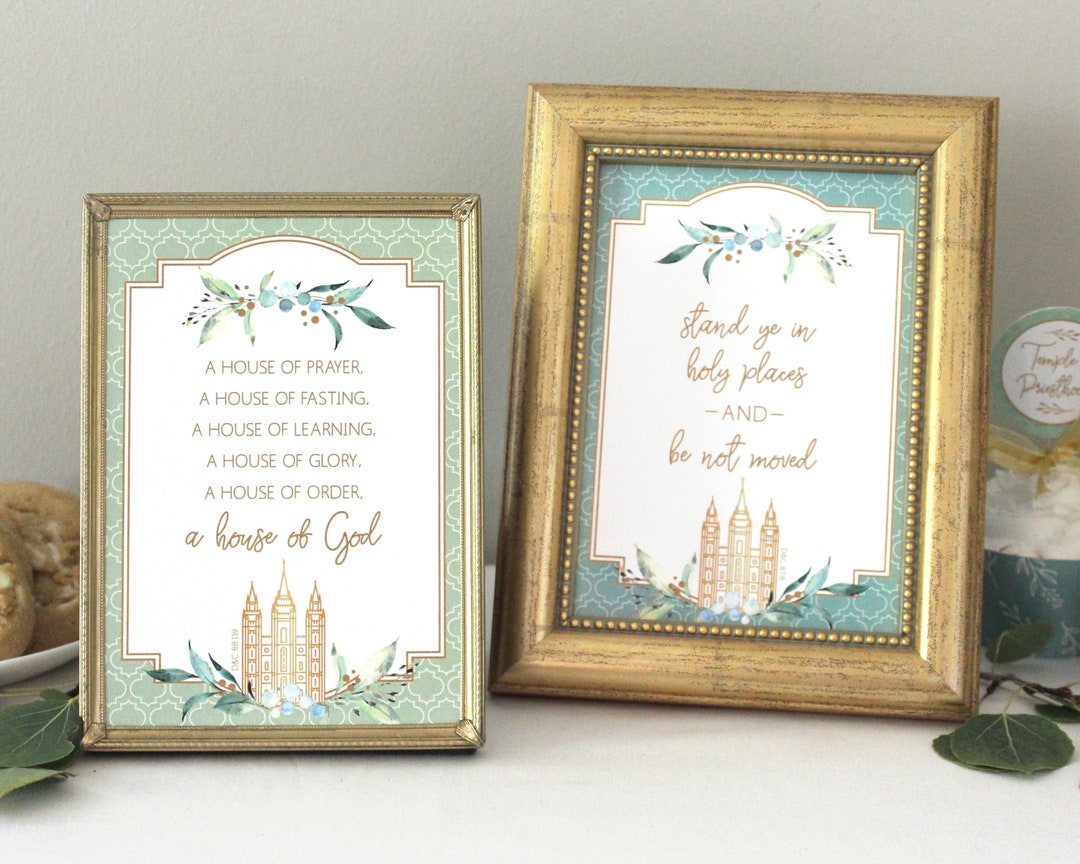 Centerpiece Signs for Temple and Priesthood Preparation Meeting: Sage ...