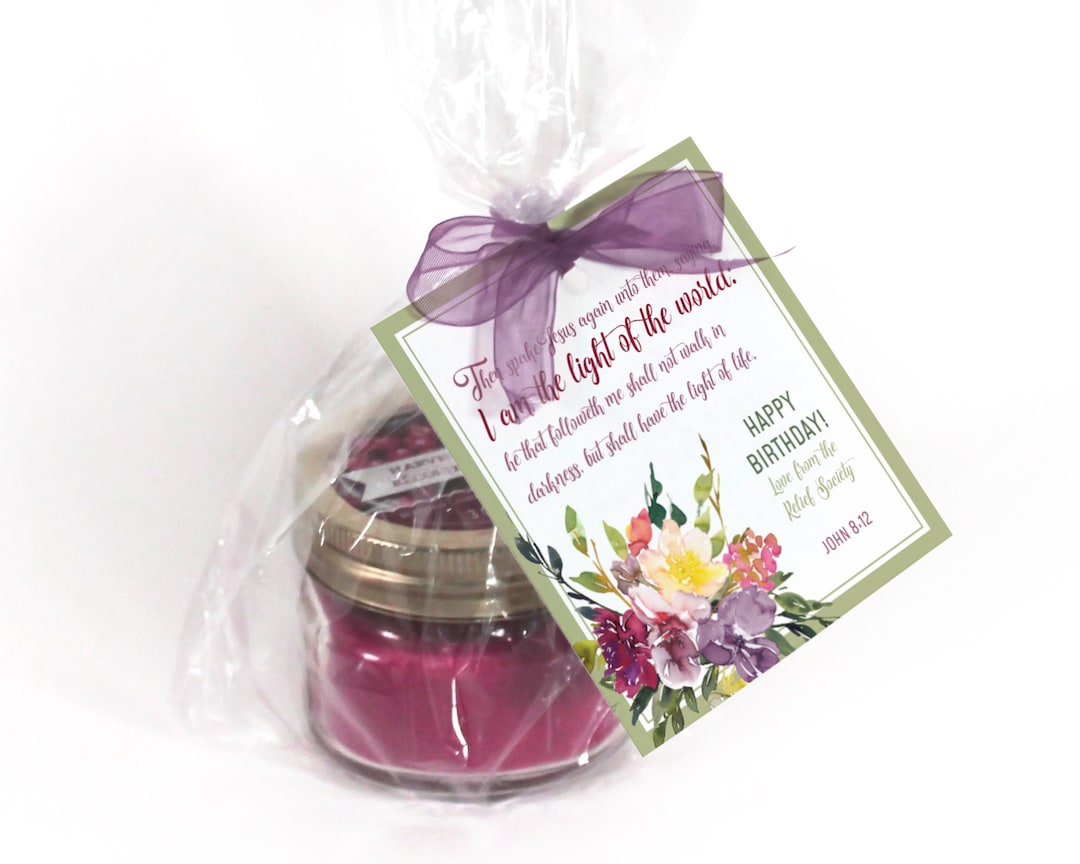 LDS Relief Society Birthday Gift Tag for Candle - I Am the Light Gift ...