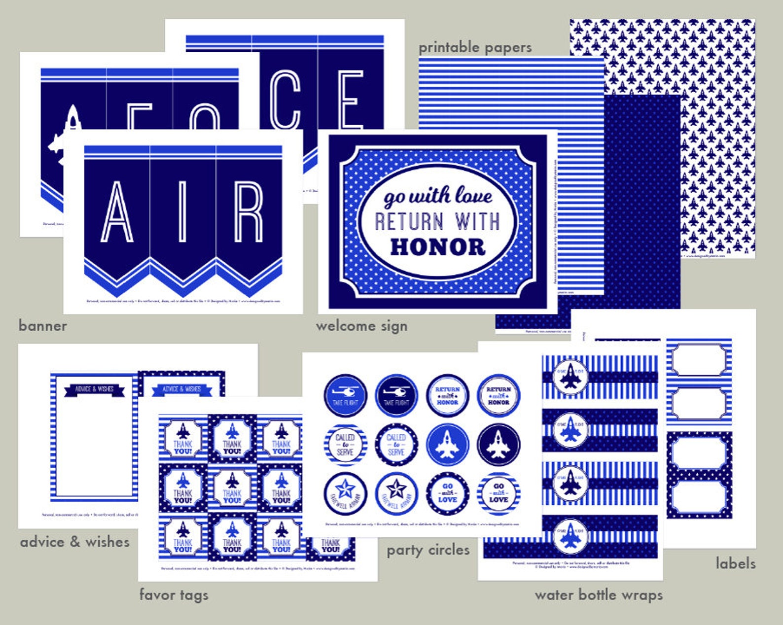 Air Force Farewell Party Printable Set: Military Party Kit - Etsy