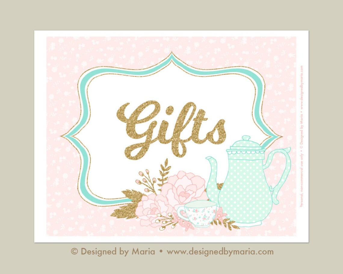 Gifts Sign for Party Decorations Welcome Sign Printable: - Etsy