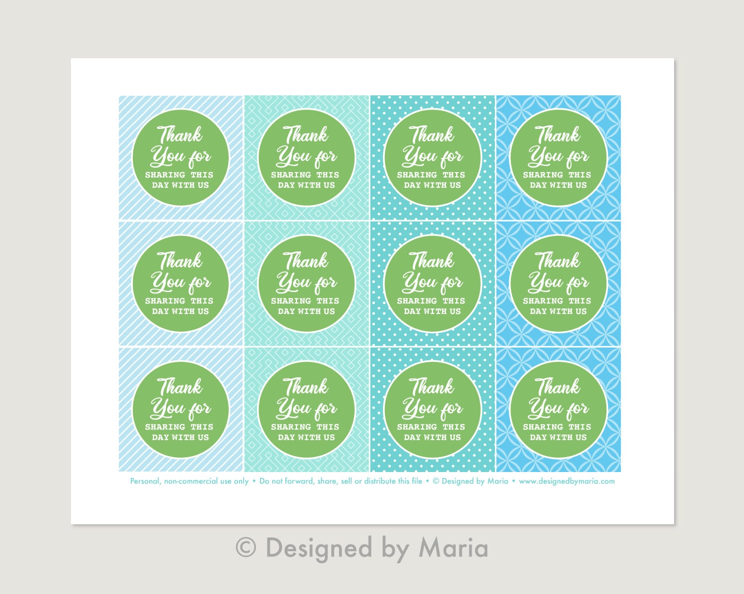 Thank You Tags Printable for Boy Baby Blessing, Christening or Baptism ...
