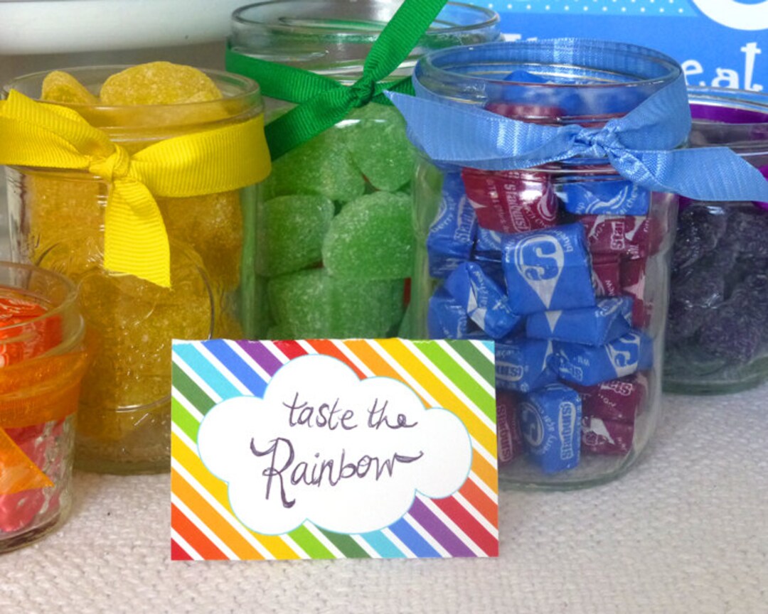 Rainbow Food Tent Labels: Great for a Birthday Party, LDS Baptism ...
