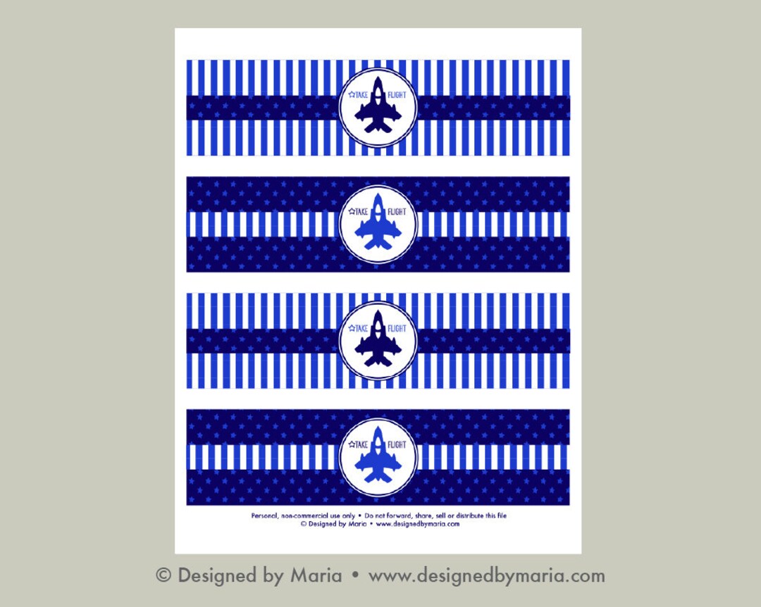 Airplane Water Bottle Wraps Printable: Air Force Farewell Party ...