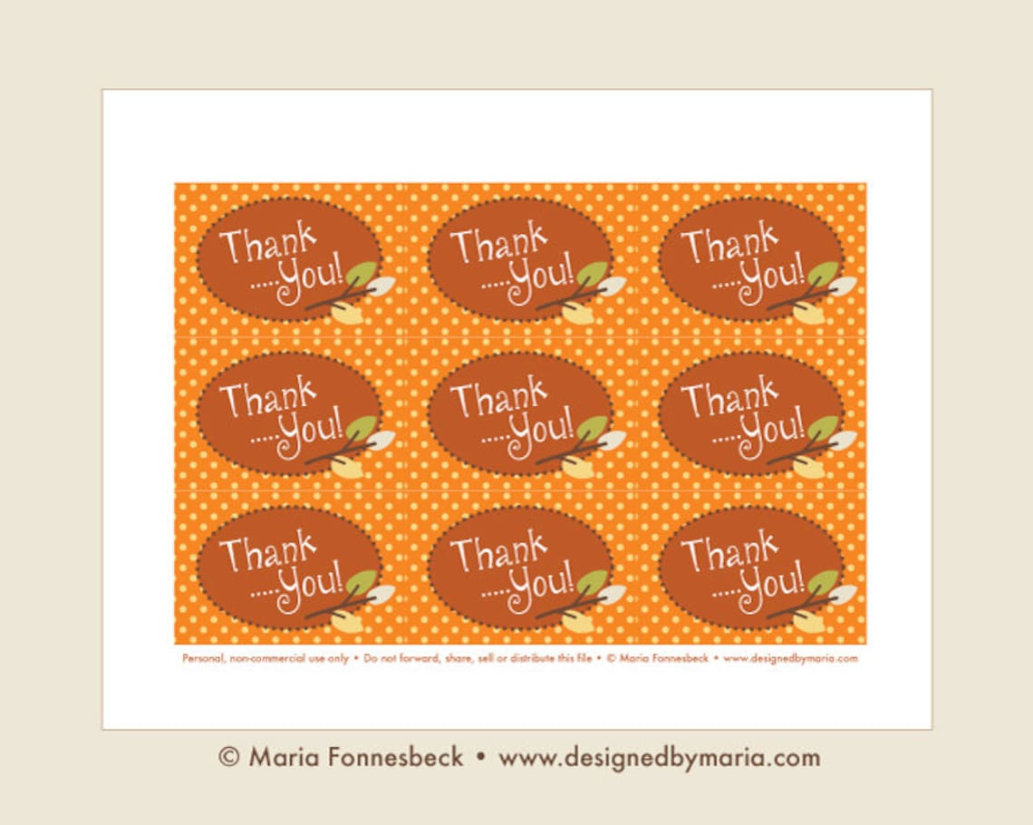 Fall Thank You Tags Printable: Autumn Party Favor Tags for - Etsy Canada