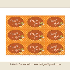 Fall Thank You Tags Printable: Autumn Party Favor Tags for Goodie Bags ...