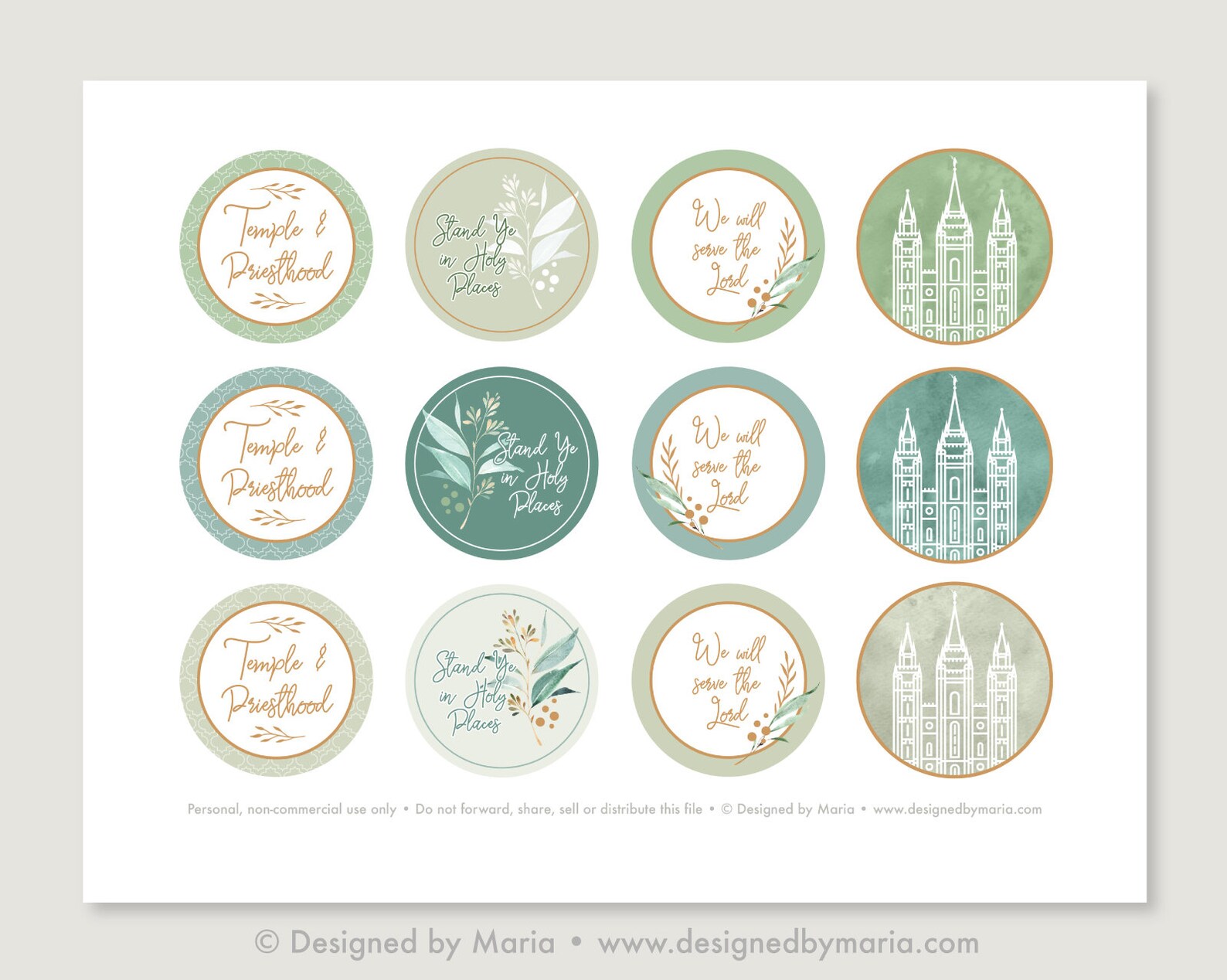 LDS Temple and Priesthood Preview Preparation Meeting Cupcake Toppers ...