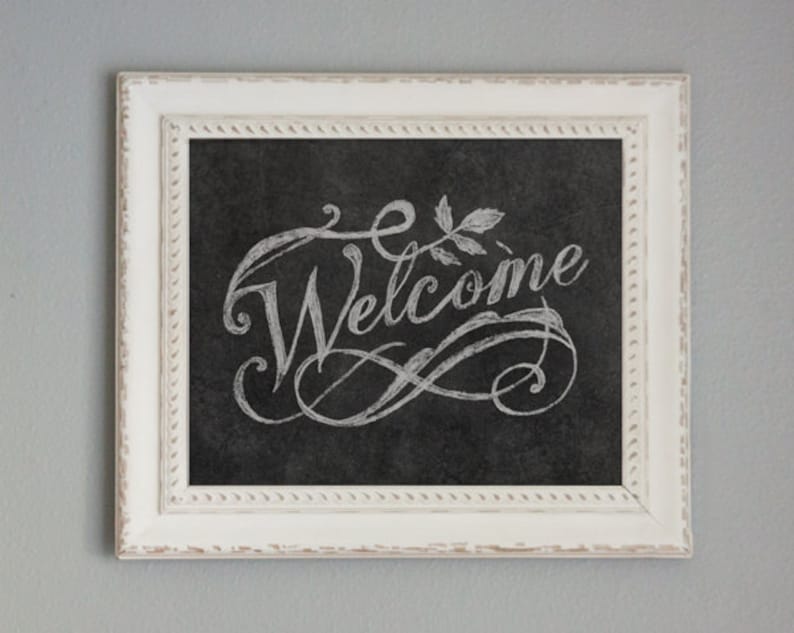 Welcome Printable Art: Fancy Chalkboard Style - Pretty Home Decor or ...