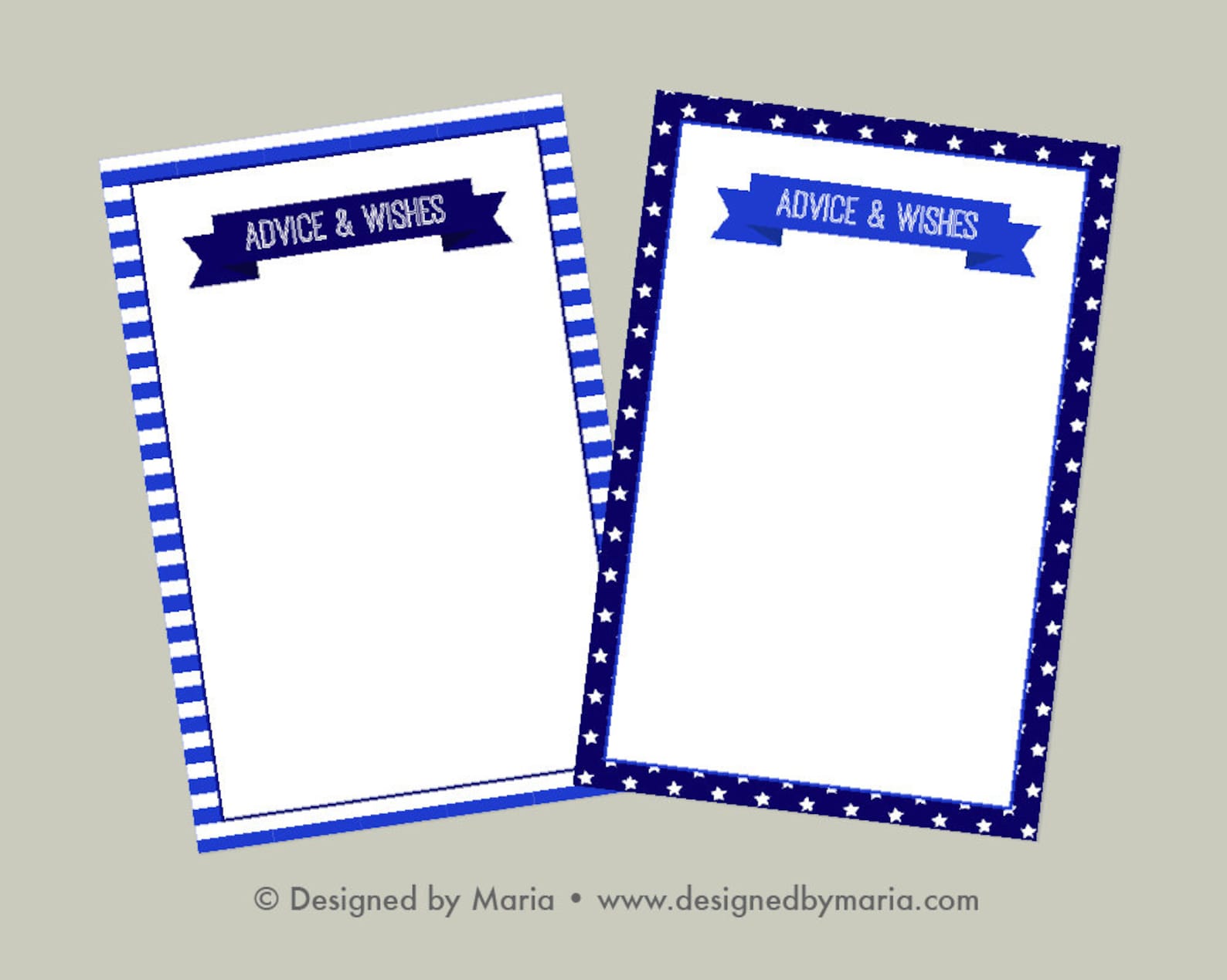 Blue Advice & Wishes Cards Printable: Guests Write for a | Etsy